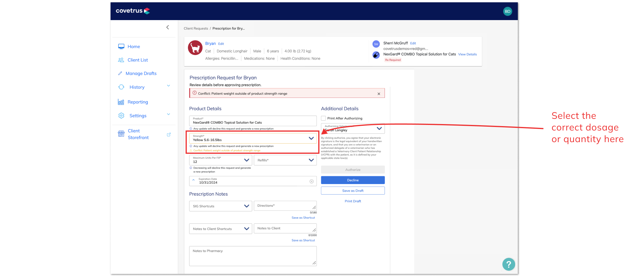 Responding to Client Requests in vRxPro – Covetrus