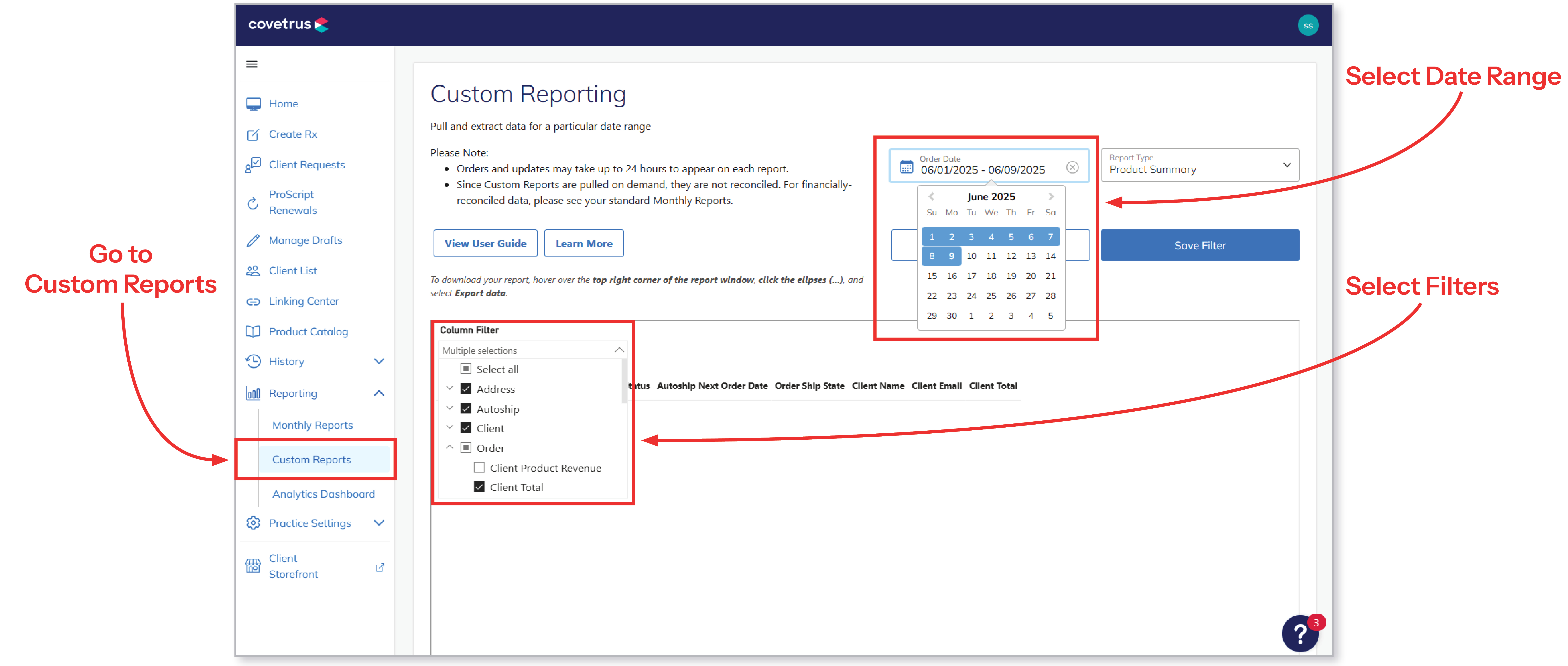 Building a Custom Report – Covetrus