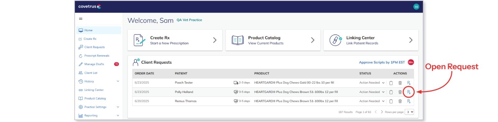 Approving a Client Request – Covetrus