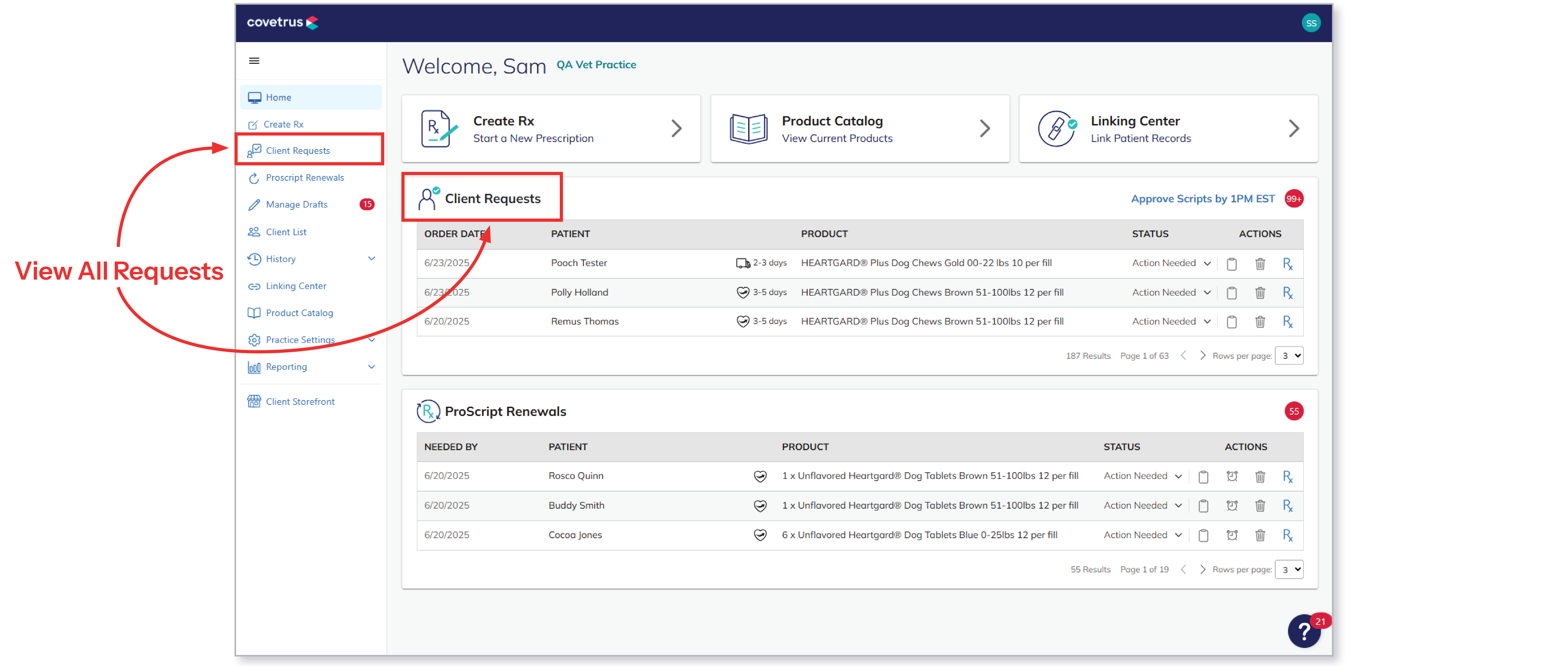 Client Requests Best Practices – Covetrus
