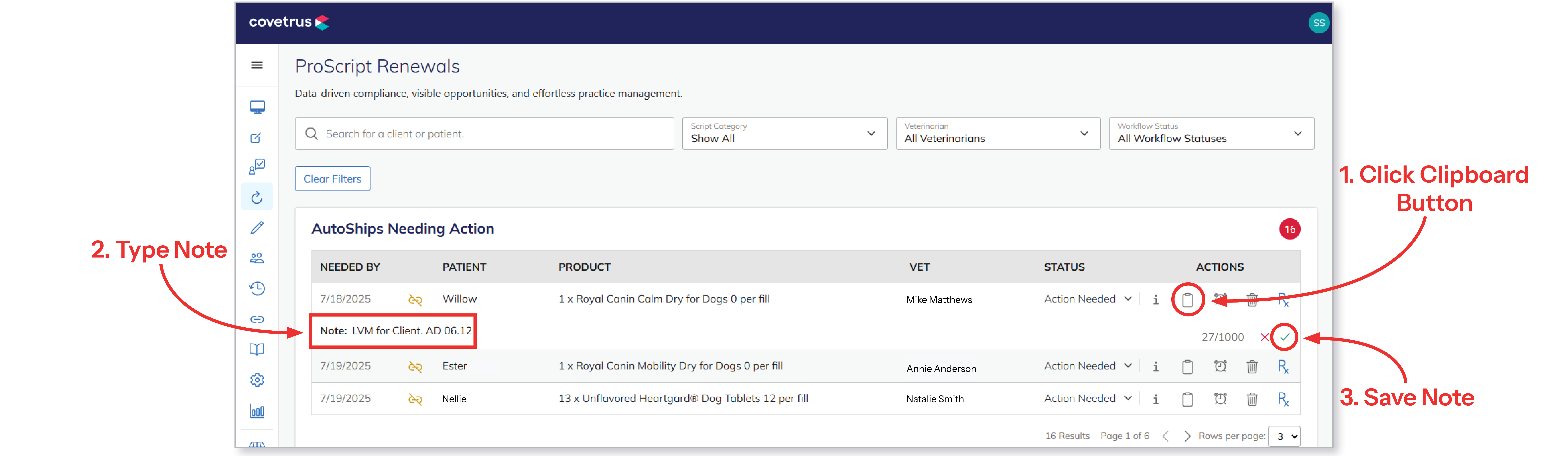 Acting on ProScript Renewals – Covetrus