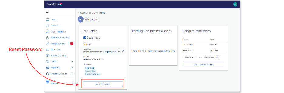 Resetting User Passwords – Covetrus