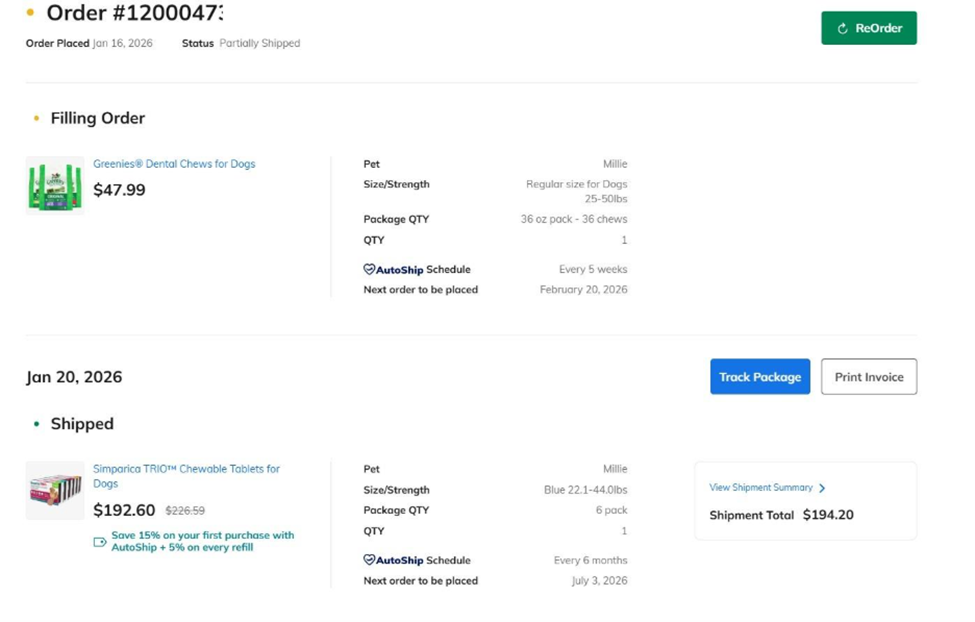 Tracking client orders – Covetrus