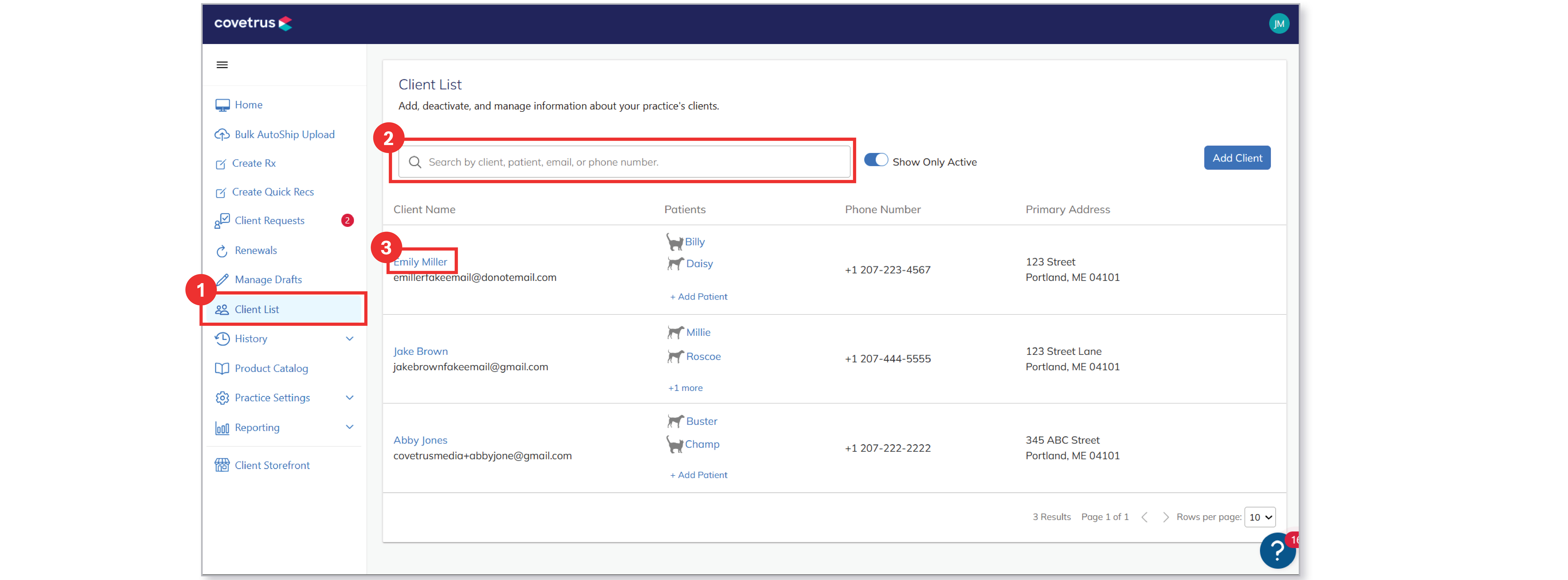 Tracking client orders – Covetrus